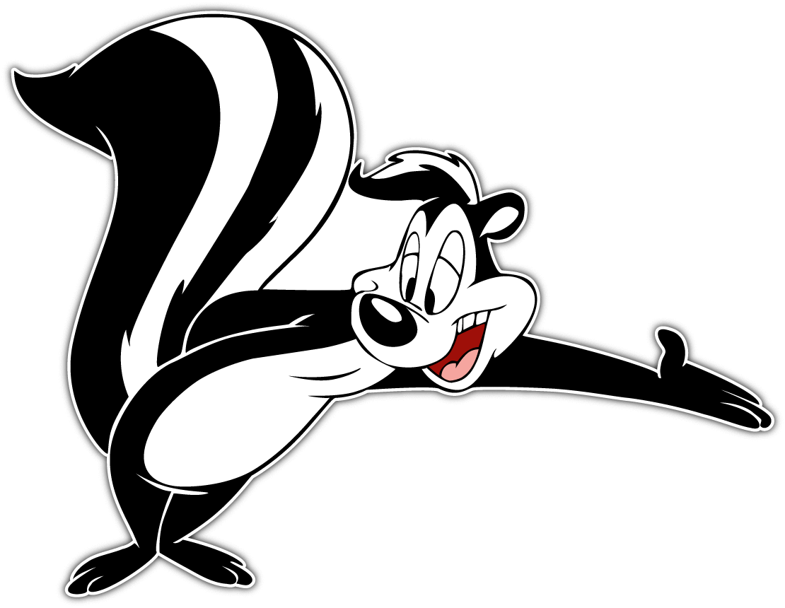 Pepe Le Pew French Skunk Kids Cartoon Car Bumper Window Sticker Decal 5 ...