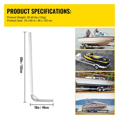 2PCS 60" Boat Trailer Guide On Post Kit with PVC Poles Covers/Stiffener ...