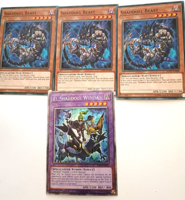 3x Shaddoll Beast + 1x El Shaddoll Winda Platinum Yugioh Mint common ...
