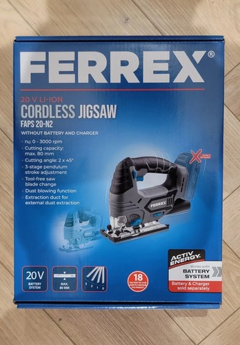 FERREX Cordless Jigsaw 20v Activ Energy Battery Not Included UK Fast ...