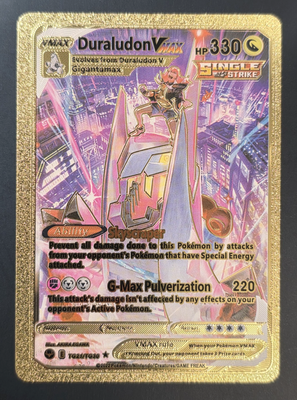 Pokémon Duraludon VMAX 330hp Gigantamax Gold Foil Fan Art Collector ...