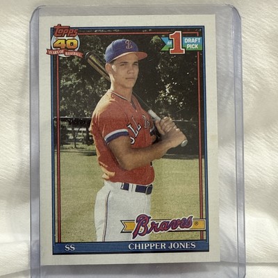 1991 Topps CHIPPER JONES Rookie Card #1 Draft Pick! Excellent condition ...