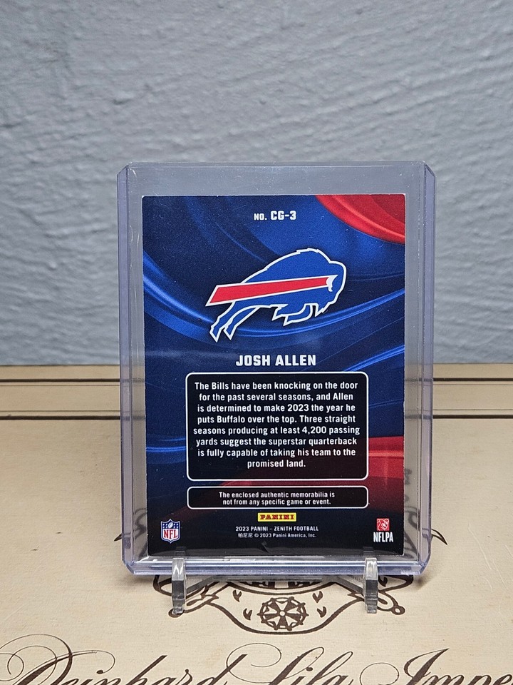 JOSH ALLEN Panini Zenith Color Guard Patch #CG-3 2023 Buffalo Bills MVP ...