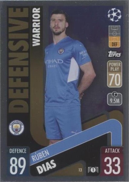 2021-22 Topps Match Attax UCL - Defensive Warrior #13 Ruben Dias for ...