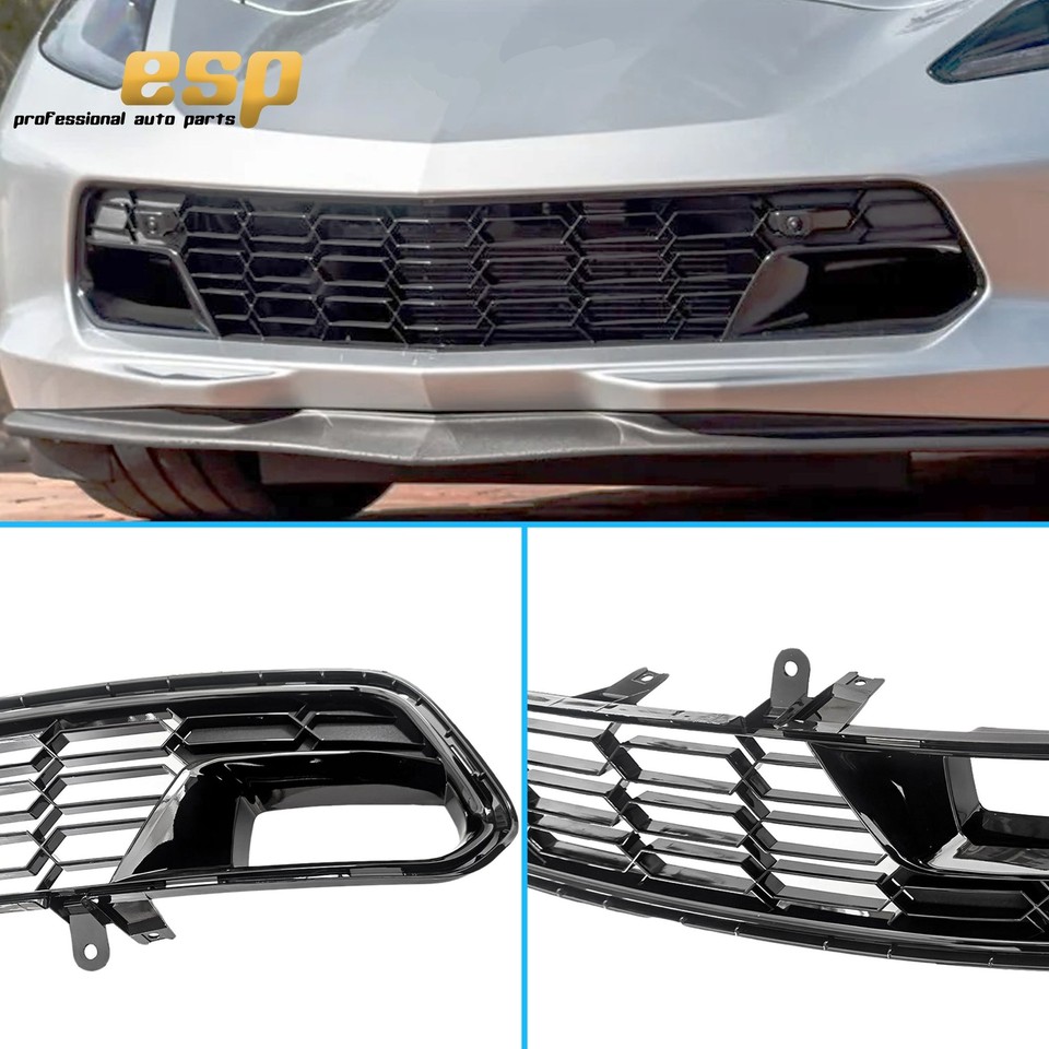 Front Bumper Lower Grill W/O Camera Glossy Black For 14-19 Chevrolet ...