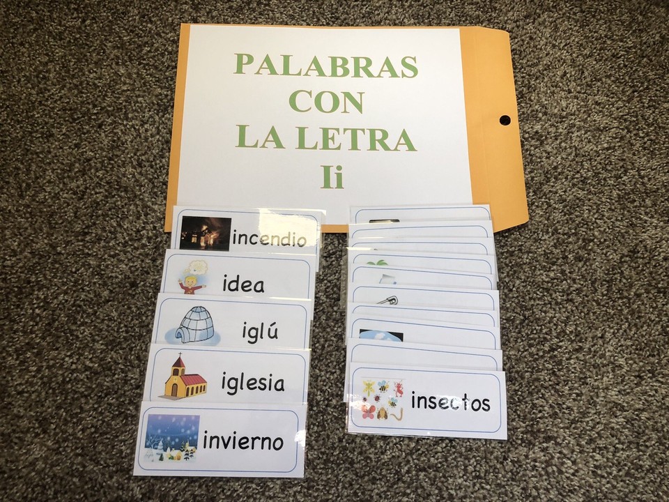 Vowels Set In Spanish/ Juego De Mini Flashcards De Las Vocales. | eBay