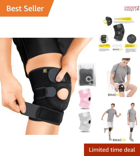 Knee Support Brace Neoprene Adjustable Compression Sleeve Pain Relief ...