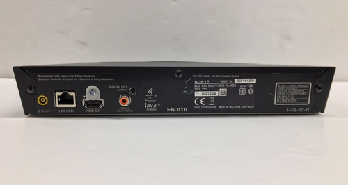 Sony BDP-S1200 Full HD Blu-Ray & DVD Player for Smart TV, with HDMI ...