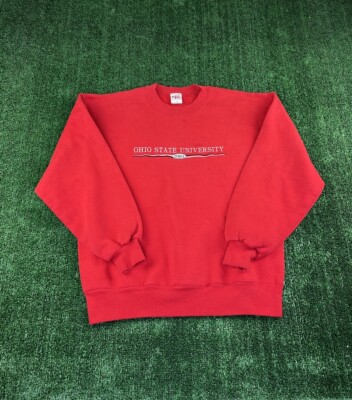 VTG Ohio State Buckeyes Sweatshirt Mens Large Red OSU Crew Neck 90s | eBay