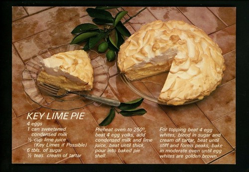 Recipe postcard US Key Lime Pie Florida FL | eBay