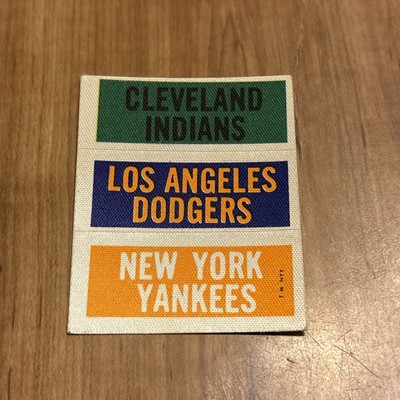 1968 Fleer MLB Cloth Trios Tallboys Indians, Dodgers, Yankee Emblem ...