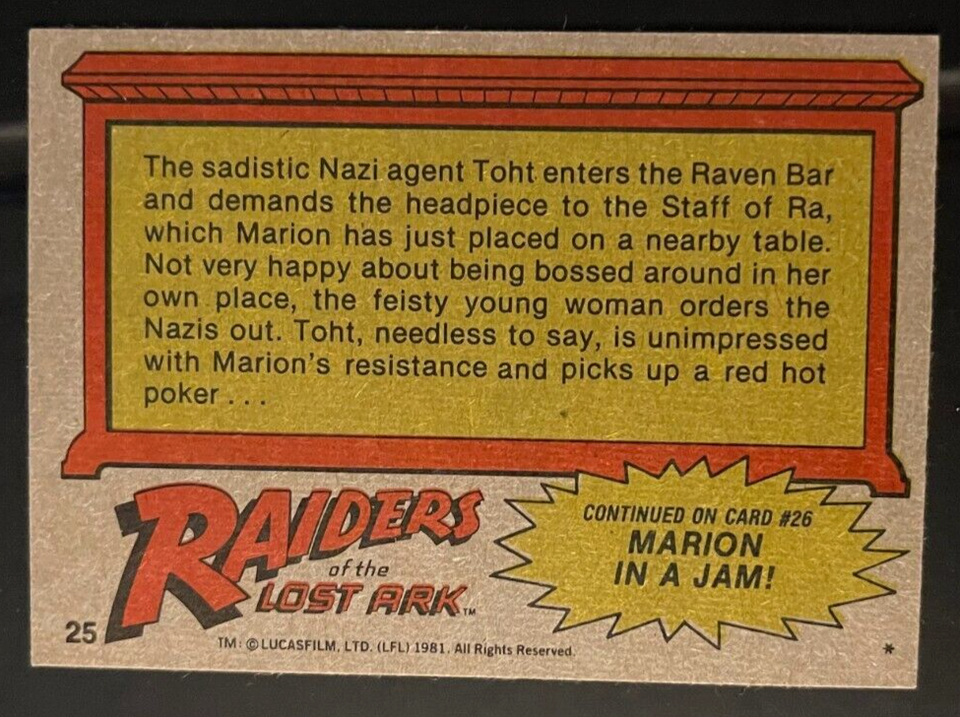 Topps 1981 #25 - The Creature Called Toht - Raiders Of The Lost Ark ...