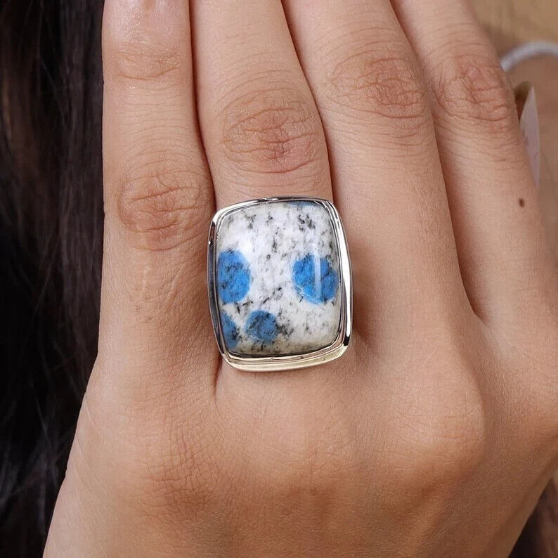 AAA+K2 Jasper Gemstone Ring 925 Sterling Silver Bohemian Jewelry ...