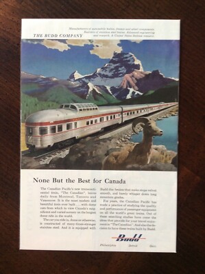 1955 vintage Original color ad Budd Train Transportation fantastic ...