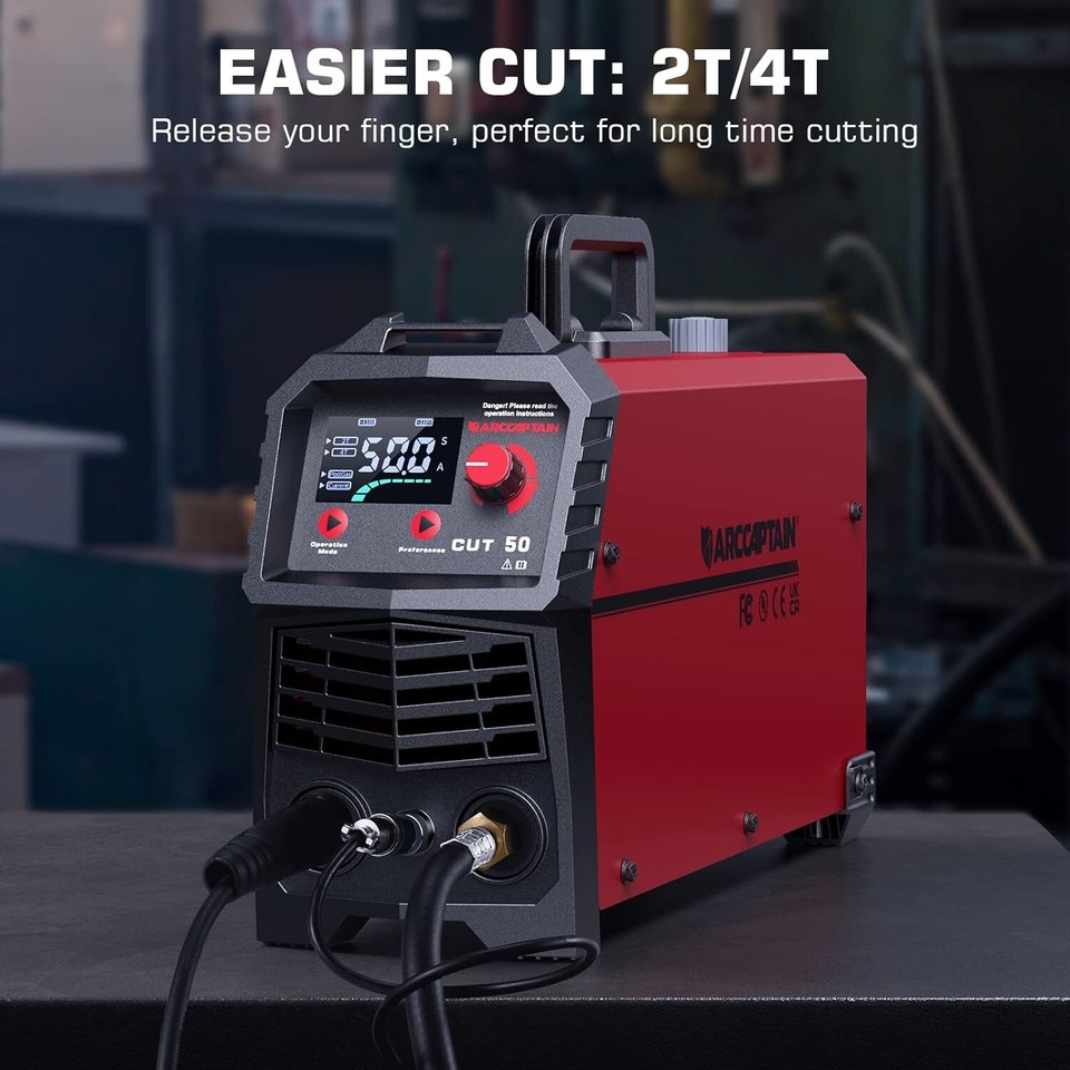 Plasma Cutter, [Large LED Display] 50Amps Cutter Machine with 110/220V ...