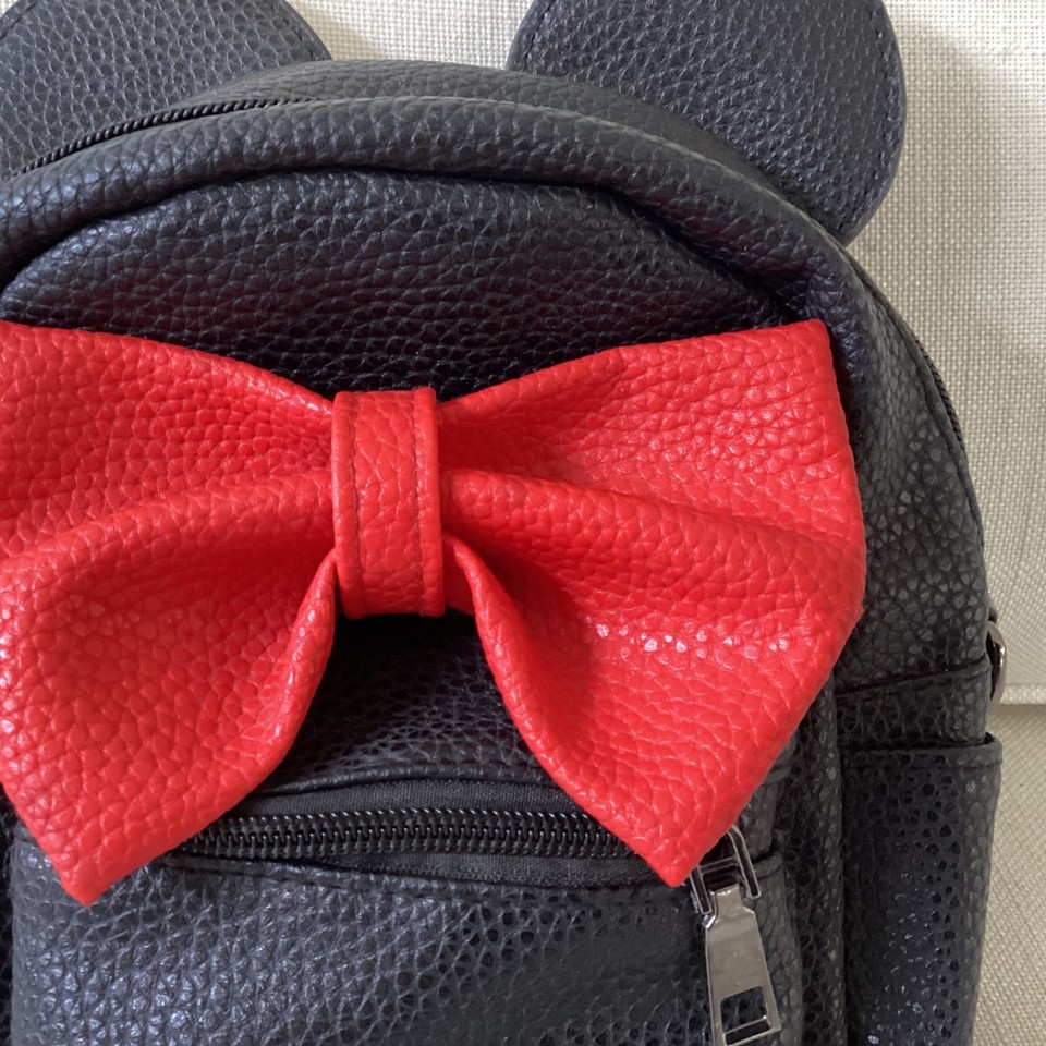 Disney Minnie Mouse Mini Backpack Adjustable Straps Black Classic Red ...