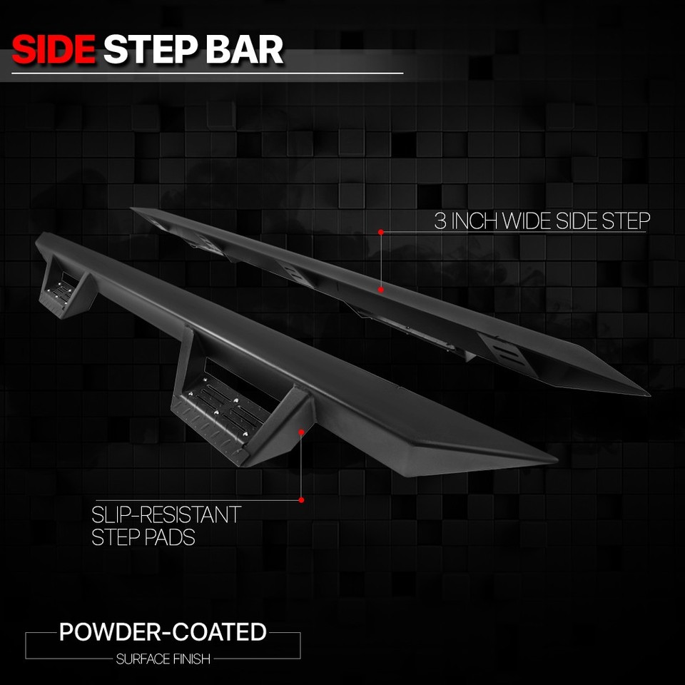 Black Nerf Bar 3" Side Drop Step Running Board for 15-20 F150/F250/F350 ...
