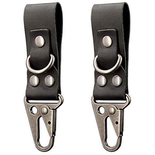 EDC Leather Strap Keychain Holder, Heavy Duty Belt Clip Key Ring Fob ...