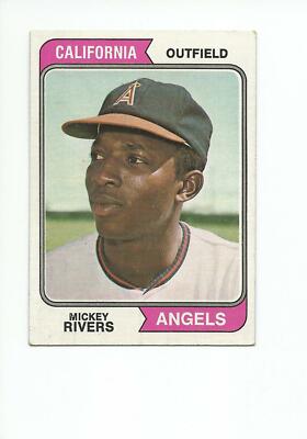MICKEY RIVERS 1974 Topps Baseball card #76 California Angels Yankees EX ...