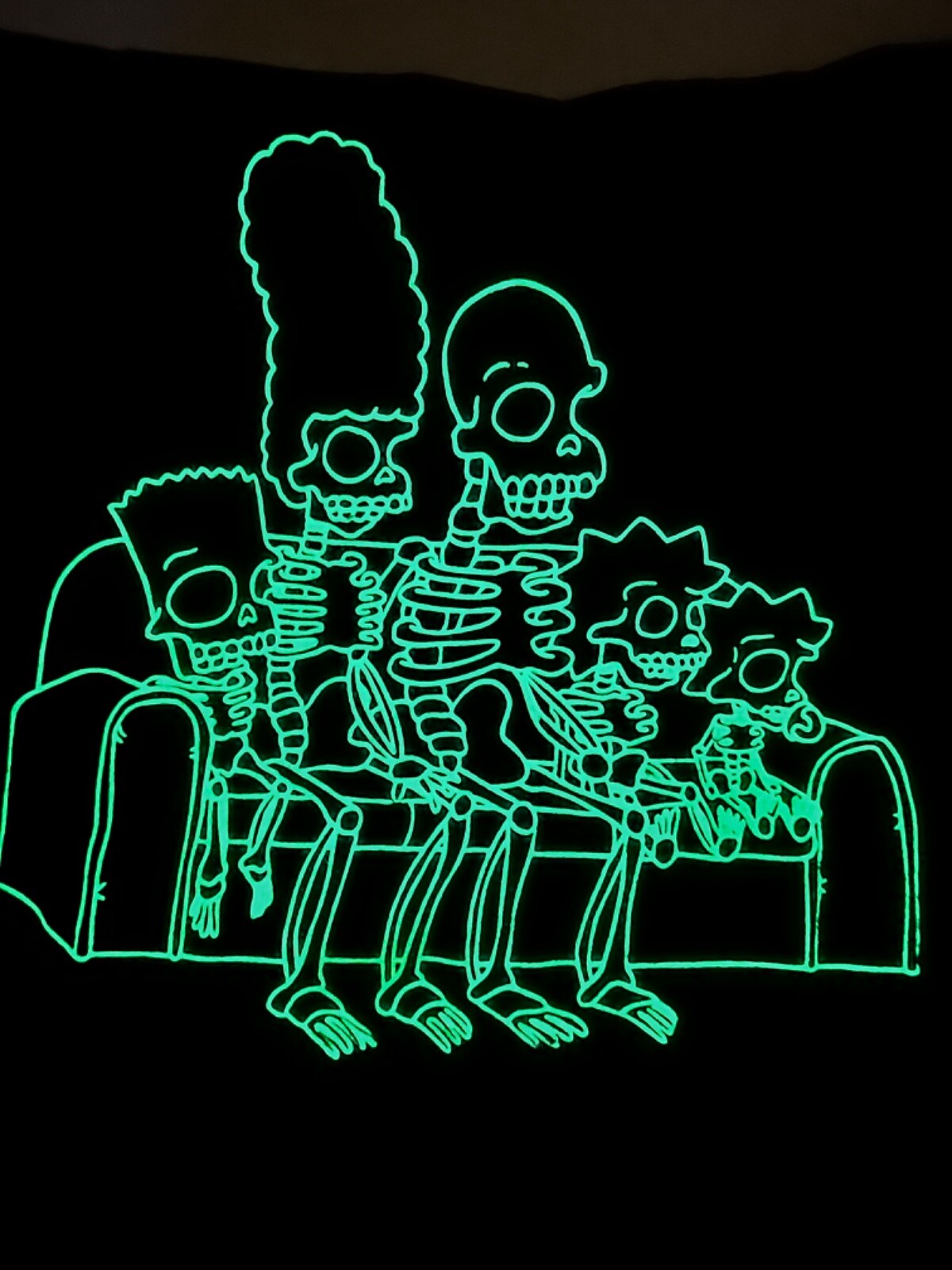 Rare Glow in The Dark "The Simpsons" Skeleton Shirt s… - Gem