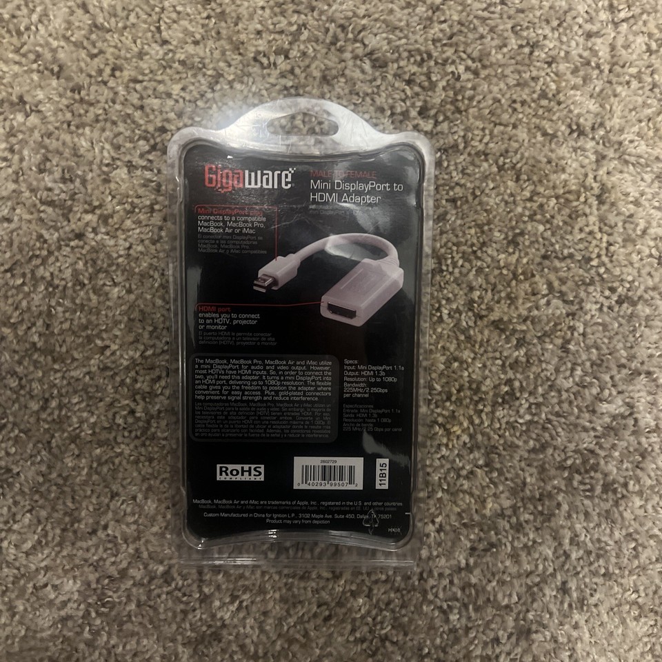 Gigaware Mini DisplayPort to HDMI Adapter 2602729 - White - New | eBay