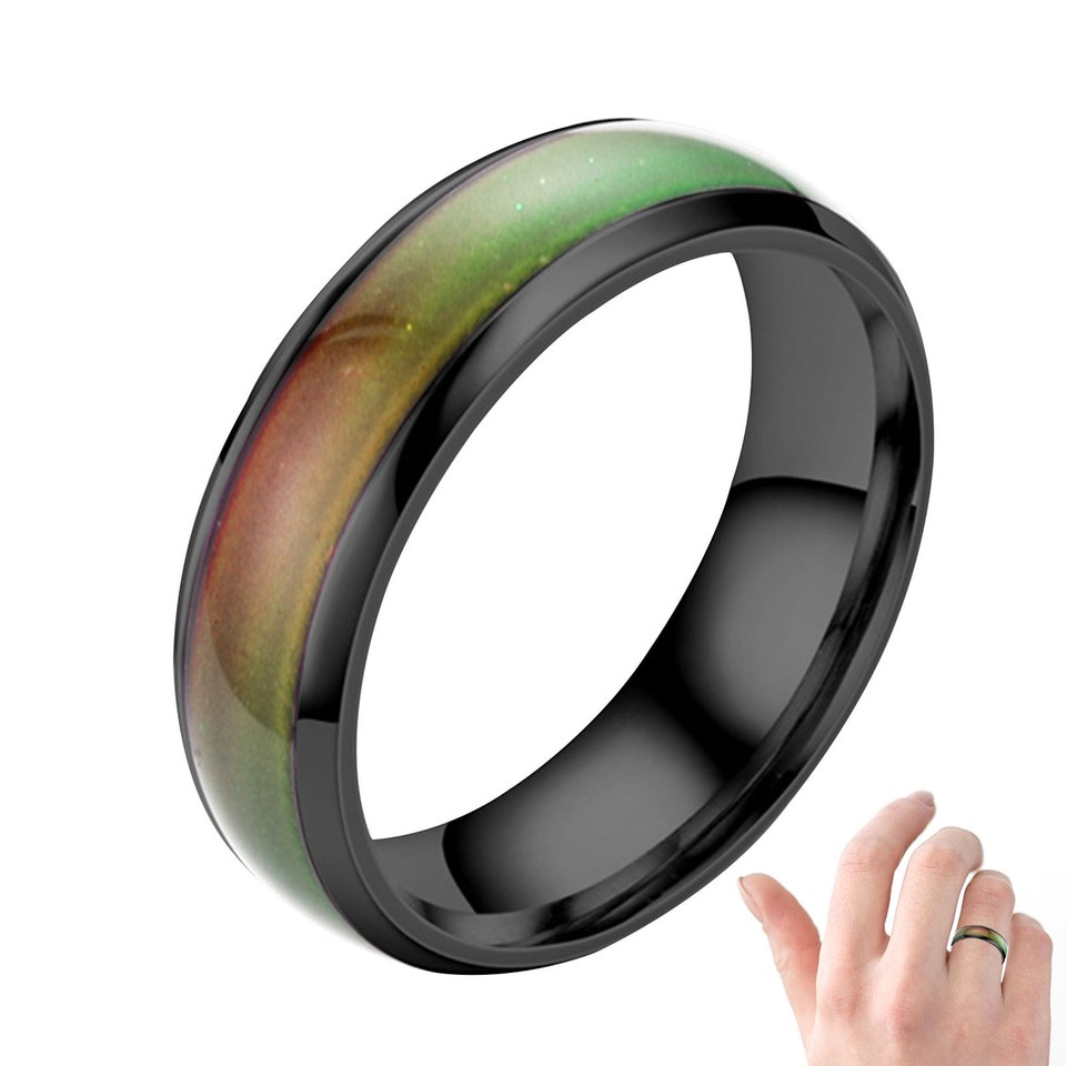 Mood Rings Women's Rings With Temperature Embossing Stainless Steel ...