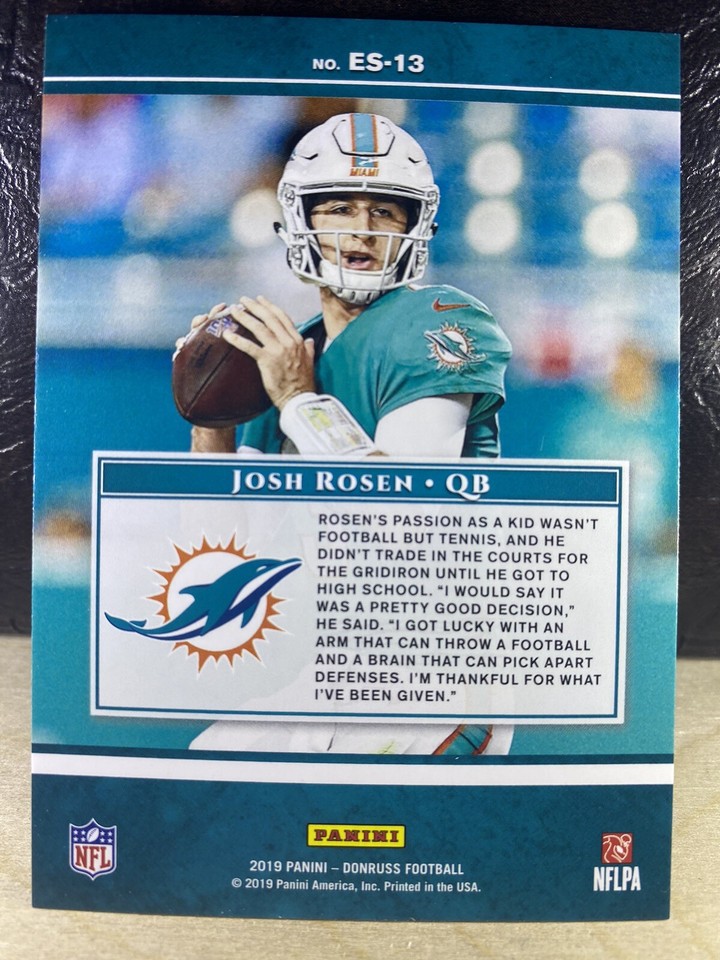 2019 Panini Donruss Josh Rosen Elite Series Insert #ES-13 Dolphins NM ...