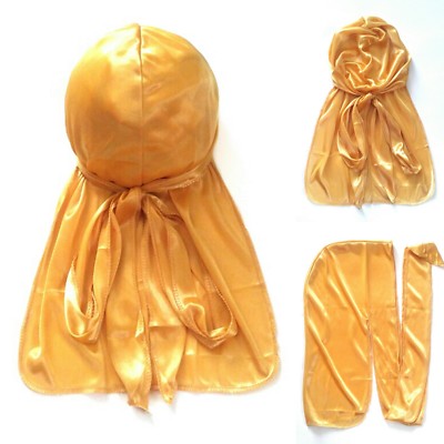 Gold Durag 8 Pack Men Women Fashion Doo Rag Headwrap Headwear Tie Back ...