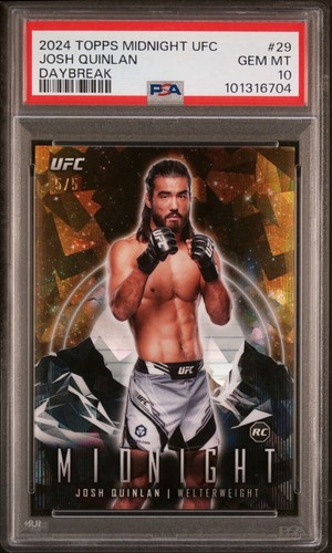 Josh Quinlan 5/5 Daybreak PSA 10 Rookie 2024 Topps Midnight UFC SSP RC ...