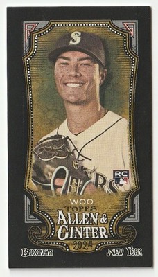 2024 Allen Ginter Black Bordered Mini 78 Bryan Woo – Seattle Mariners ...