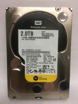WD RE WD2000FYYZ 2TB 7200RPM 64MB Cache SATA 6.0Gb/s 3.5" Enterprise ...