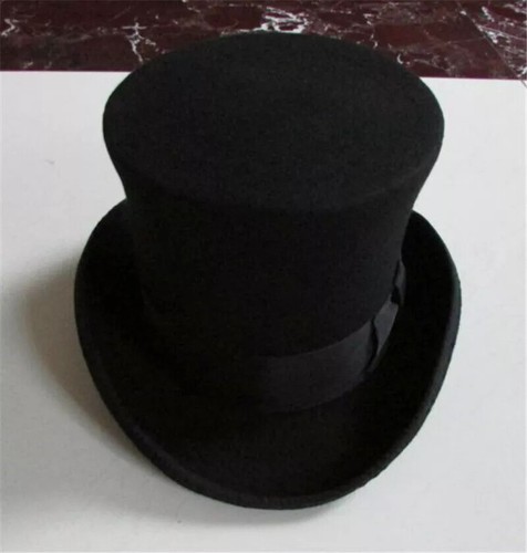 Top Hat Magic Performing Cap Wool Mad Hatter Tall Hat Vintage Height ...