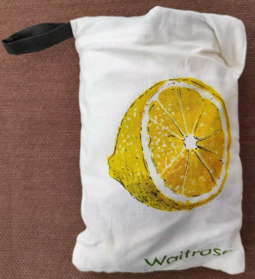 Waitrose Shopping Bag 100% Cotton Foldable Lemon Orange | eBay UK