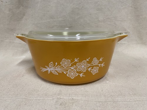 Vintage Pyrex Butterfly Gold 475-B Casserole Dish with Lid | eBay