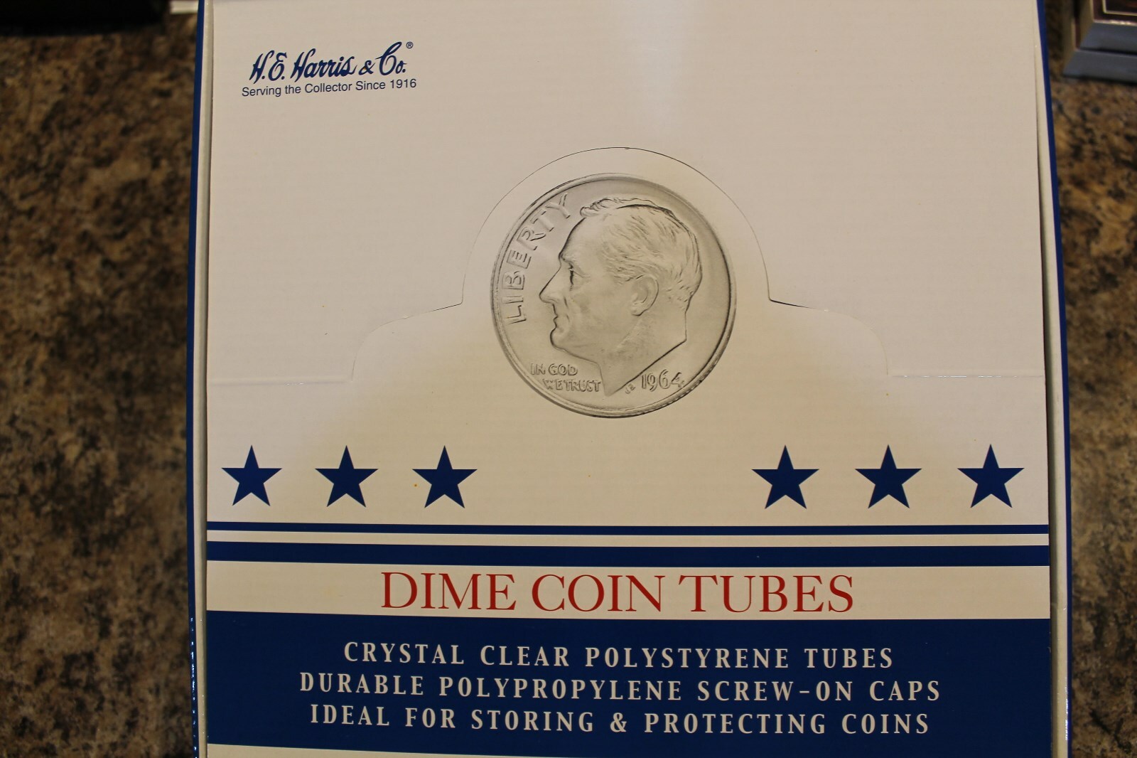 100-TUBES, FULL BOX OF H.E. HARRIS DIME SIZE COIN TUBES, NEW STOCK DIME ...