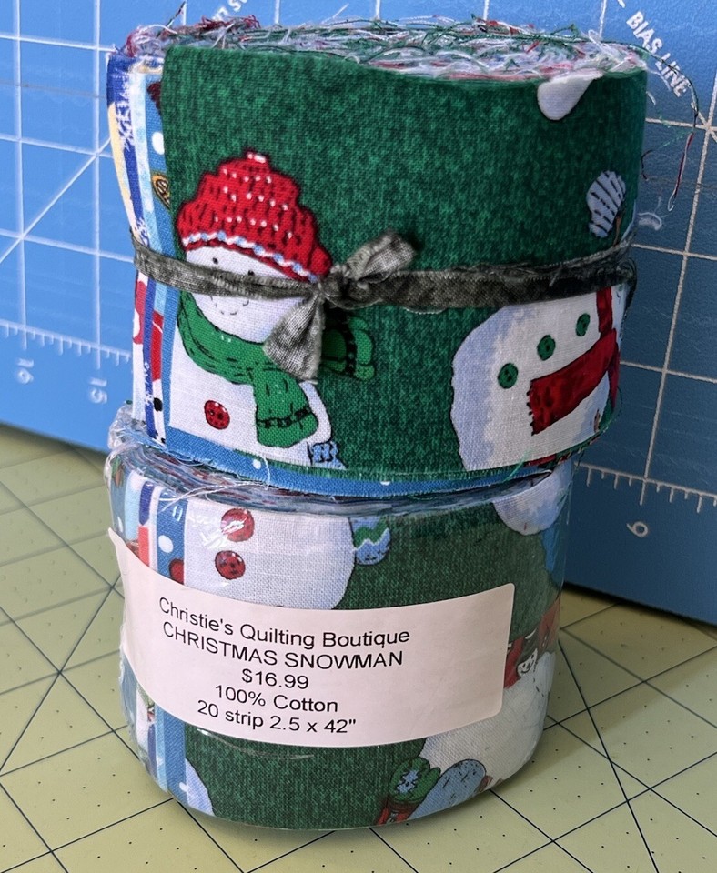 Christmas Snowman Mini Jelly Rolls—2 Sets of 20 2.5 x 42” Strips ...