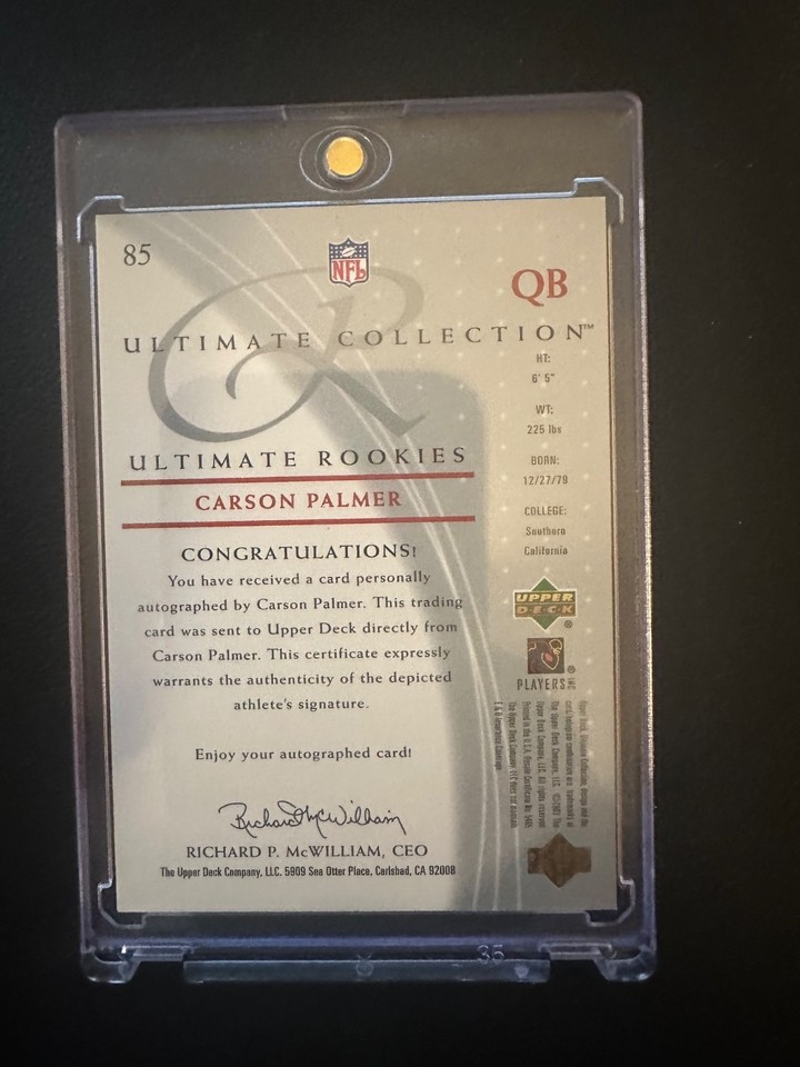 Carson Palmer USC - 2003 Ultimate Collection - RC AUTO 35/250 | eBay