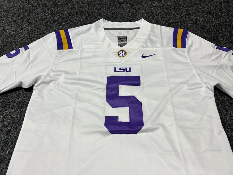 Jayden Daniels #5 LSU Stitched Jersey White Free Shipping! | eBay