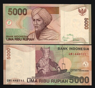 Indonesia 5000 RUPIAH P-149 2009-2011 x 50 Pcs BUNDLE Pack UNC IDR Lot ...