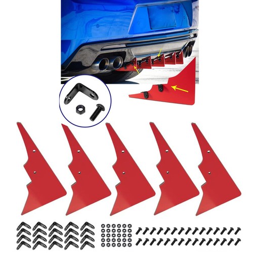 Rear Diffuser Kit 5 Fins Set Red for Chevy Chevrolet Camaro 5th Gen ...