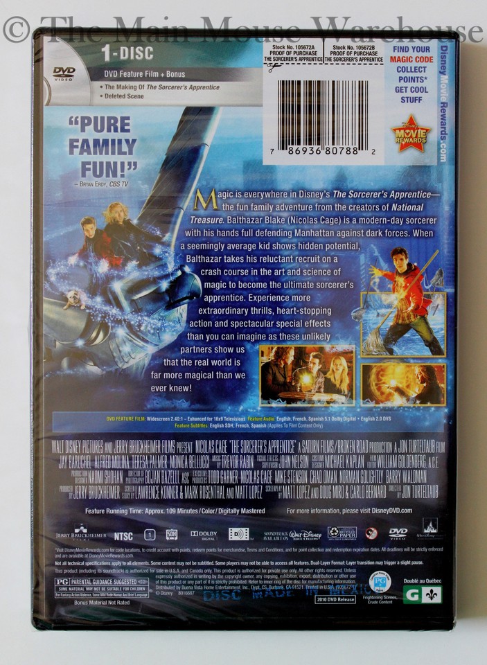 Disney The Sorcerer's Apprentice Live Action Sorcerer Magic Movie on ...