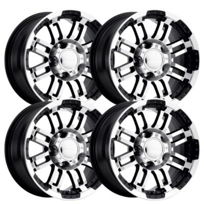 (Set-4) Vision 375 Warrior 20x9 5x150 35mm Black Machined Wheels Rims ...
