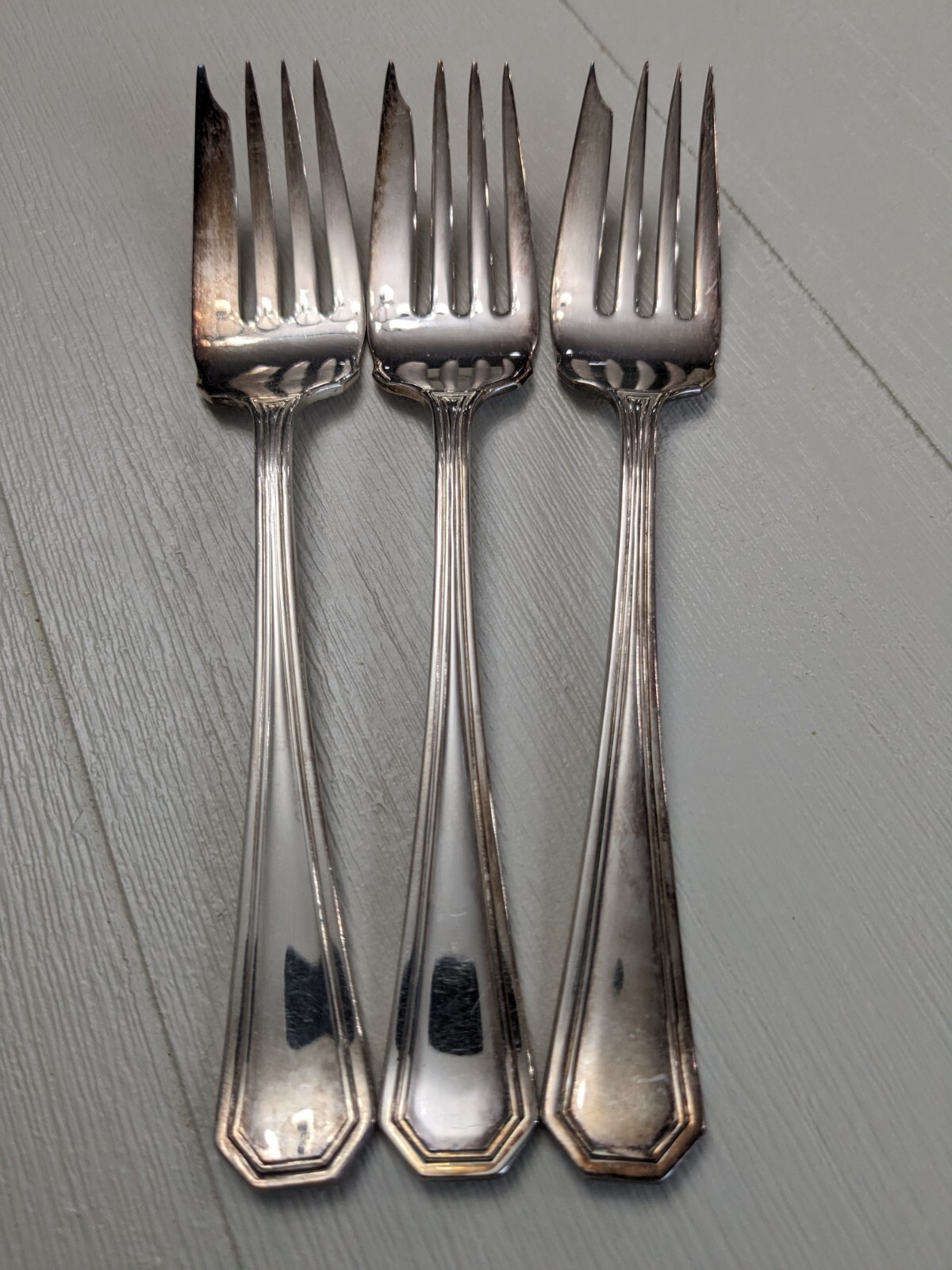 (3) Antique 1913 R. Wallace 1835 A1/Triple Silver plate Salad Forks ...