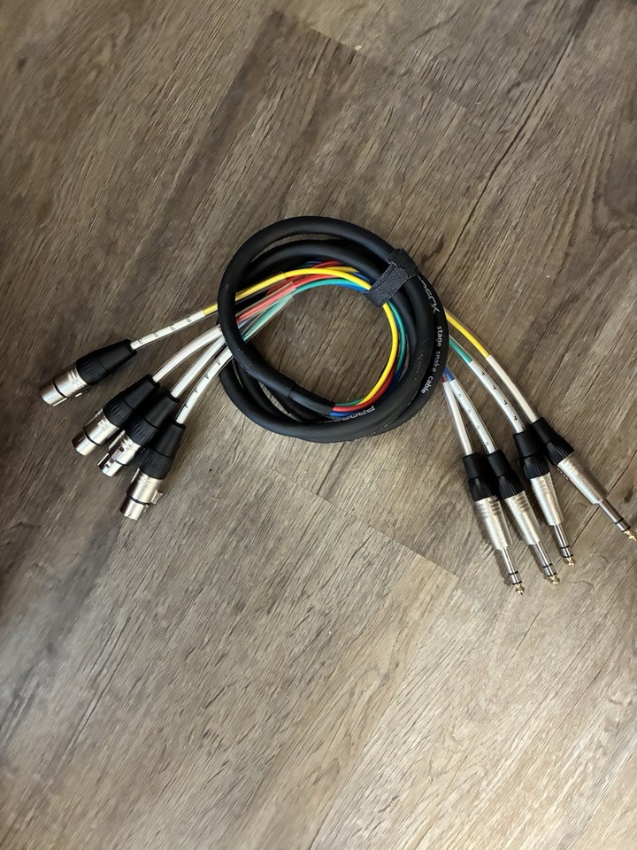 proreck Snake Cable 4-Channel 6ft Shielded Audio Cable 1/4'' TRS to XLR ...