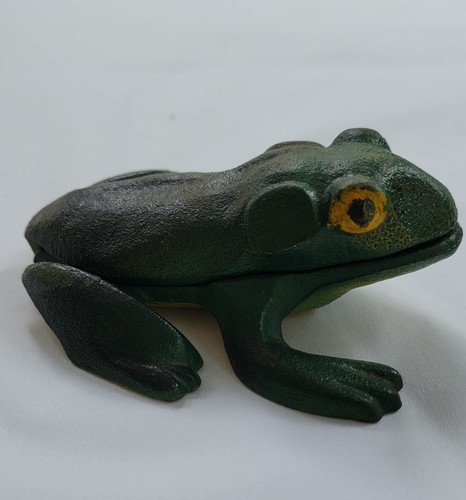 Vintage Wilton cast iron hinged frog for small treasures/key, 4"Lx3.5 ...
