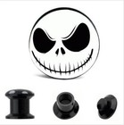 Scary Face Screw Fix Acrylic Ear Plug Flesh Tunnel Stretcher Halloween ...