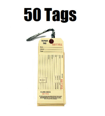 50PC Heavy Duty Tie On Repair Tickets Tags Hang Claim Check Repairing ...