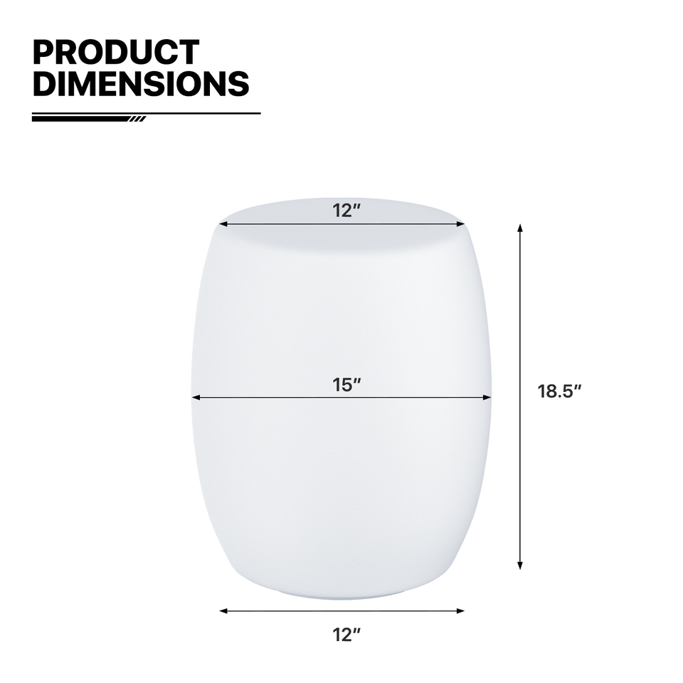 LED Light Up Barrel Shape Bar Stool 16 Colors Changing Chair Patio Seat ...