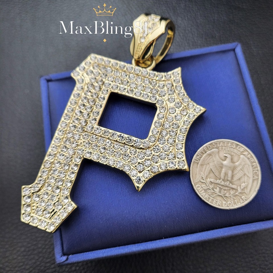PITTSBURGH P BLING PENDANT GOLD/SILVER PLATED FASHION ICED HIP HOP ...