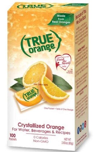 100-Packets TRUE ORANGE Water Enhancer Dispenser Pack 0 Calorie Water ...